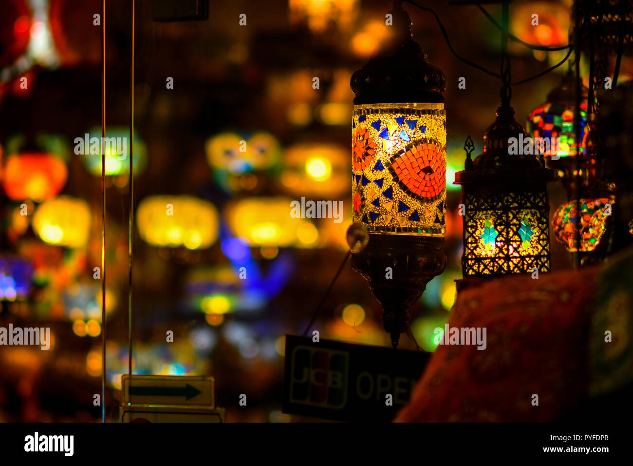 turkish ceiling lamps Stock Photo - Alamy
