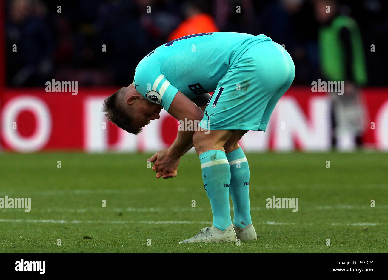 Newcastle United's Matt Ritchie appears dejected after the final ...