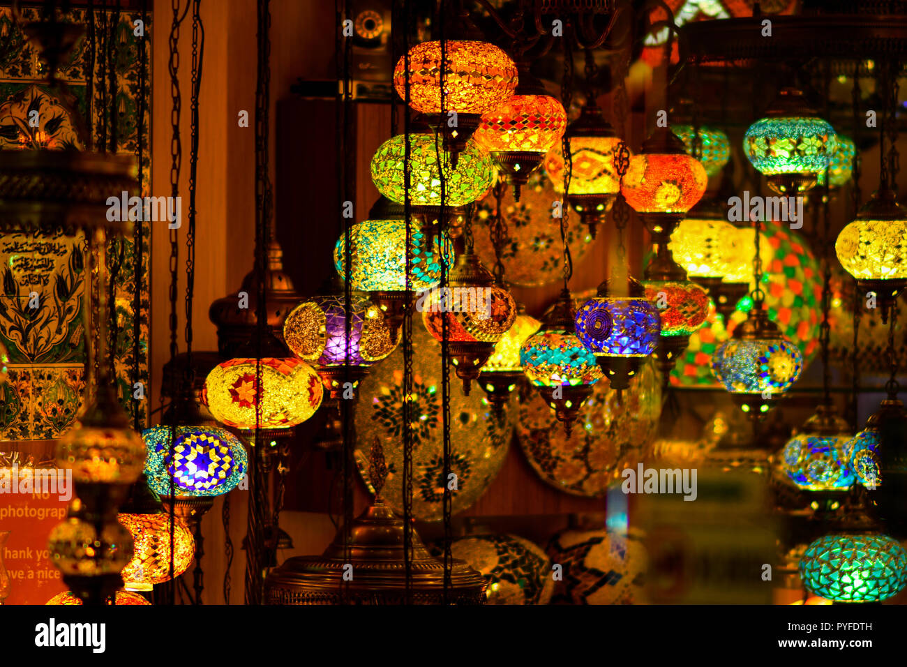 turkish ceiling lamps Stock Photo - Alamy