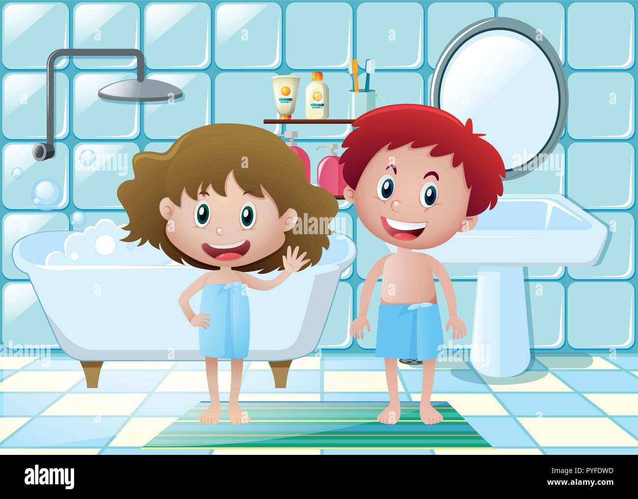 Taking A Bath Clipart For Kids