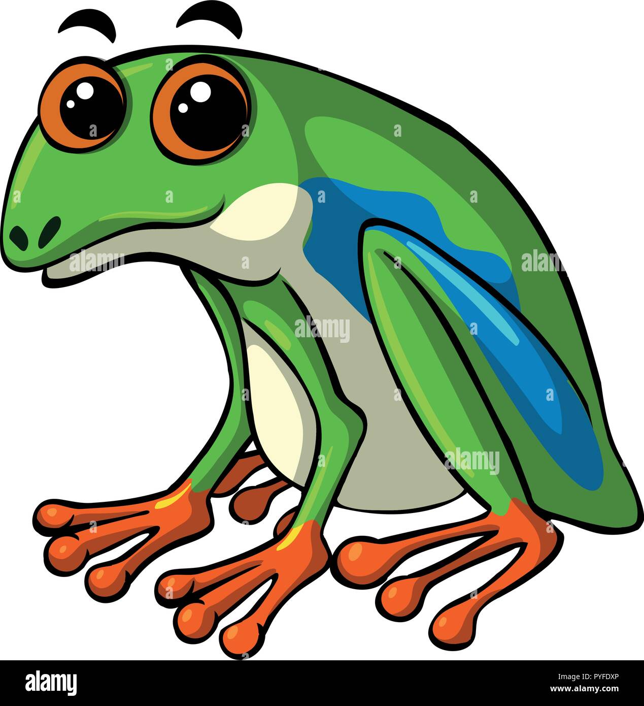 Green frog with happy face illustration Stock Vector Image & Art - Alamy