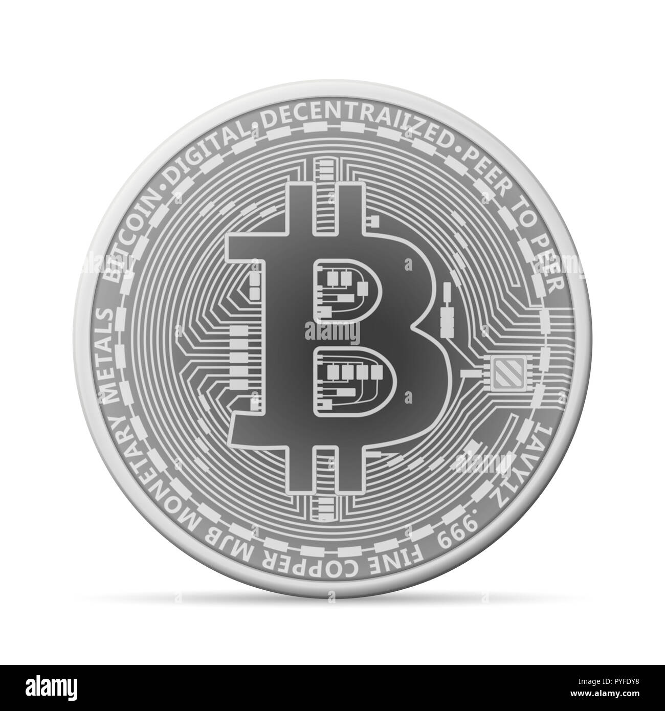 Bitcoin coin on a white background. Vector illustration Stock Photo - Alamy