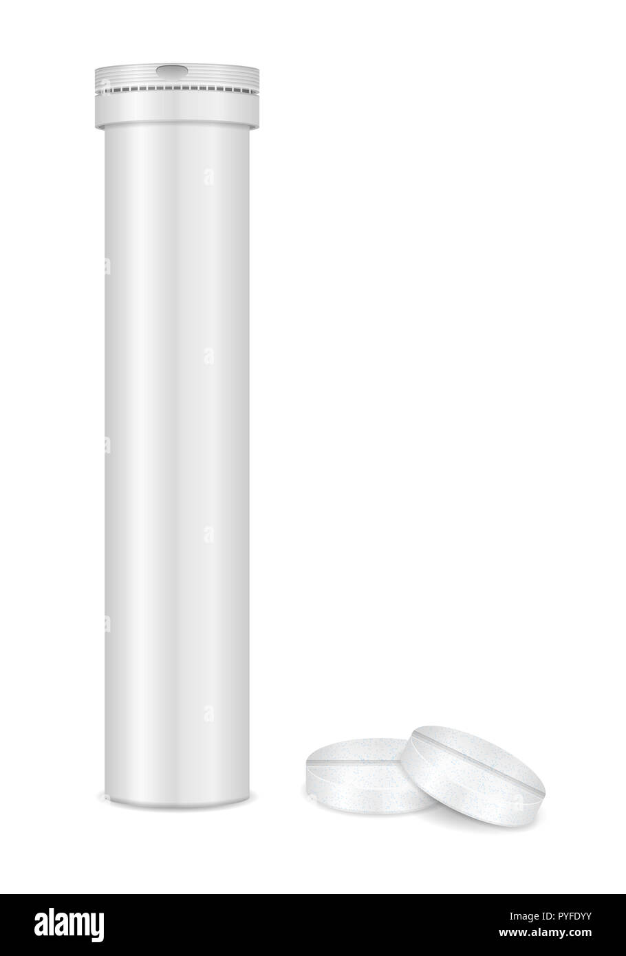 Effervescent vitamin pack on a white background. Vector illustration ...