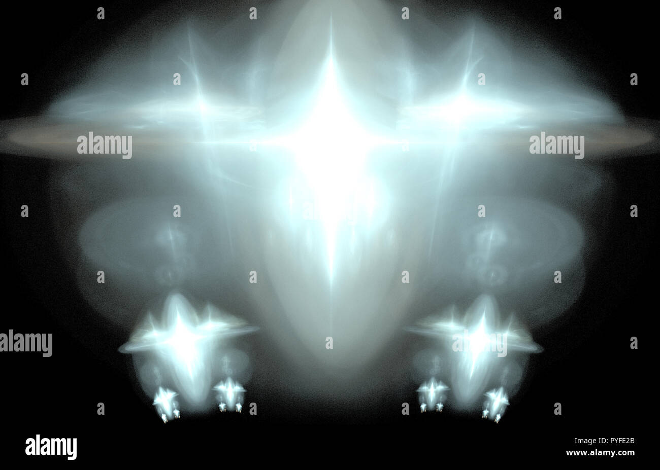 Light blue fractal glow. Fantasy fractal texture. Digital art. 3D ...