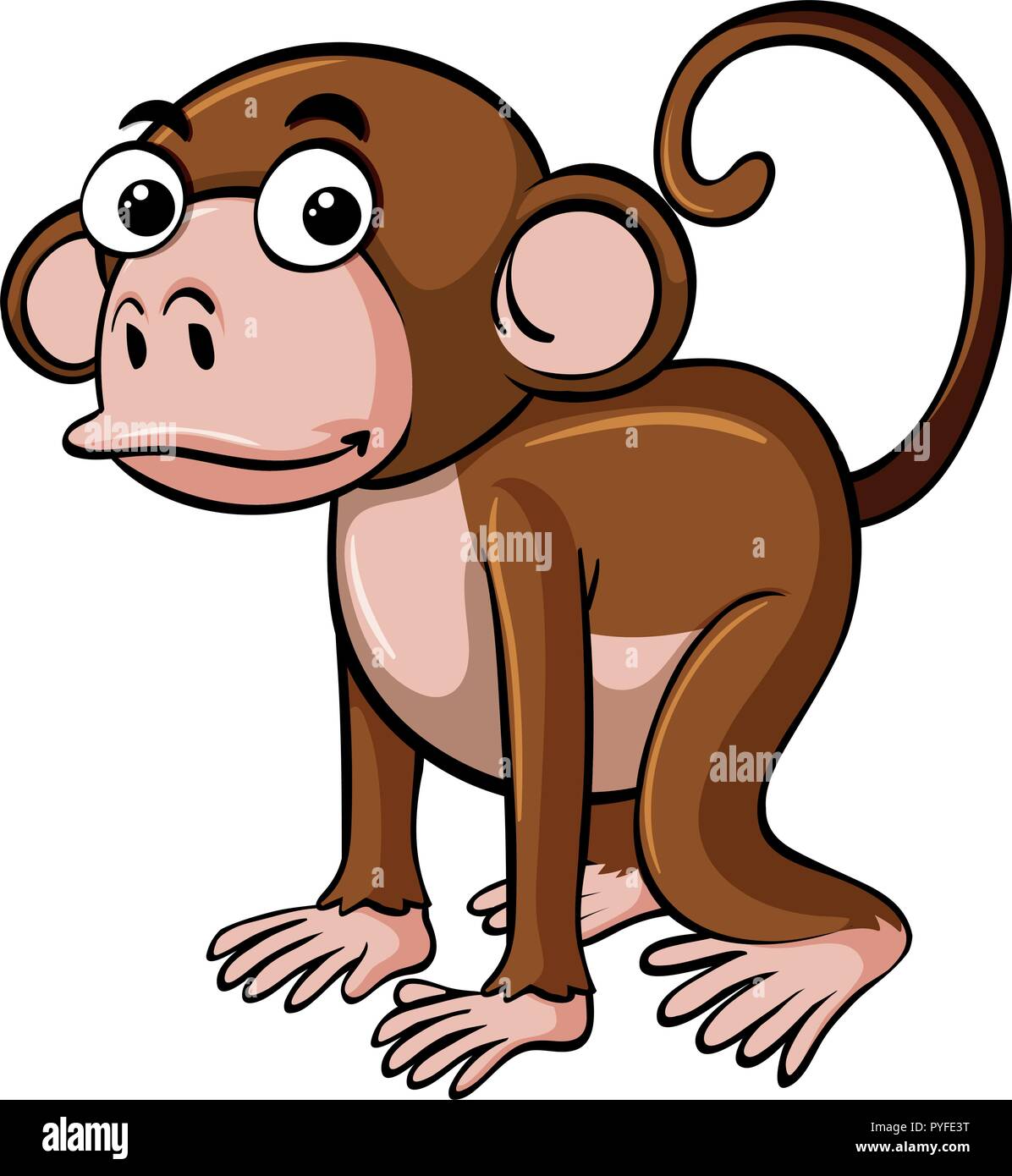 Brown monkey with happy face illustration Stock Vector Image & Art - Alamy
