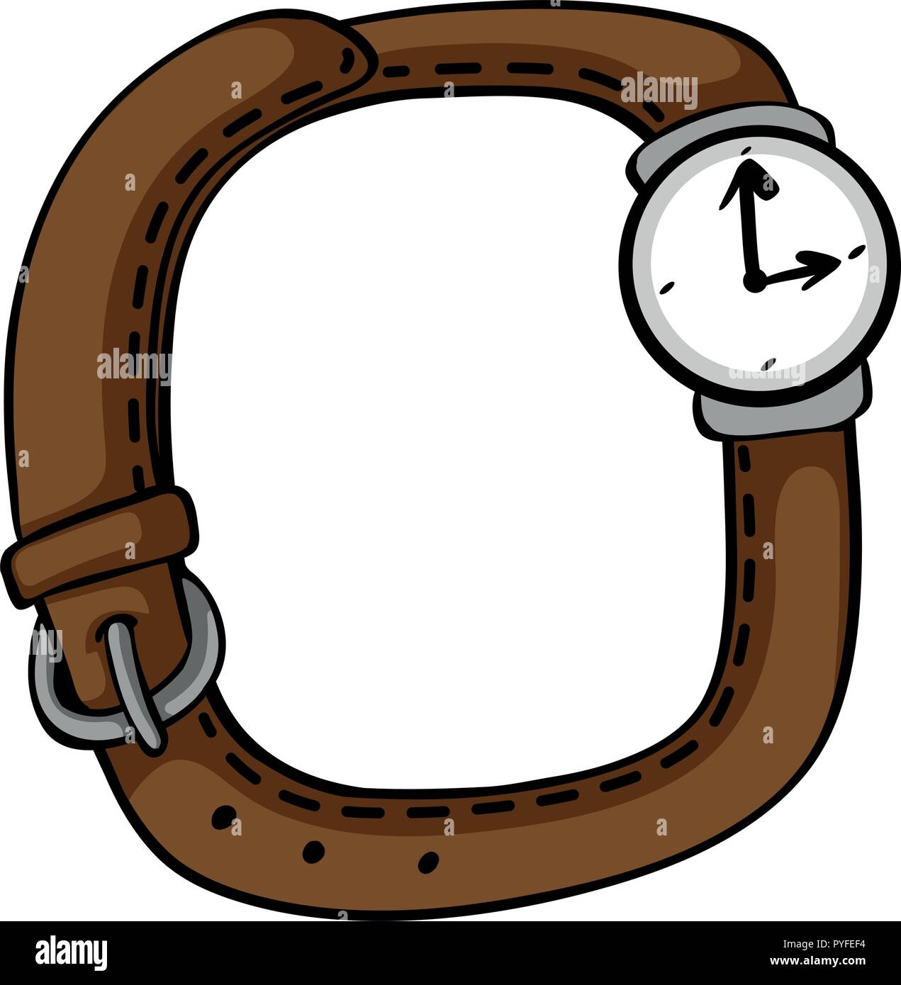 Wristwatch with brown band illustration Stock Vector Image & Art - Alamy