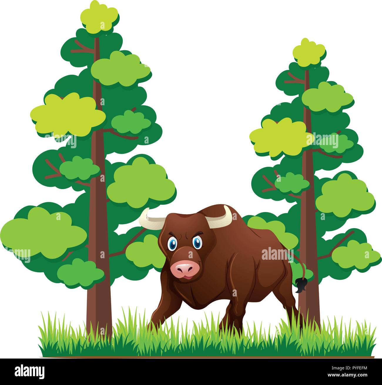 Buffalo in the forest Stock Vector Images - Alamy