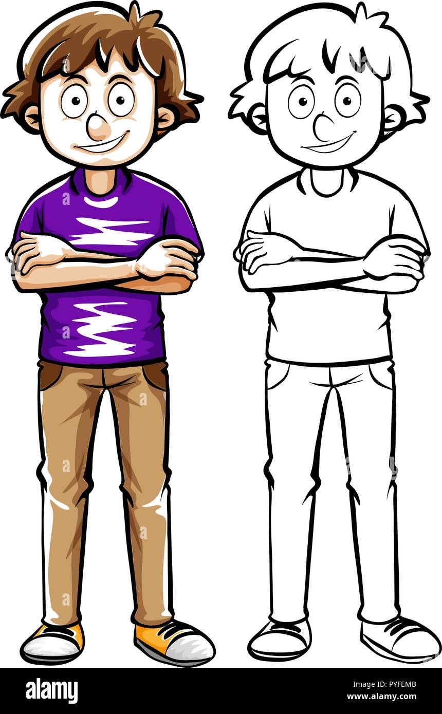 Human character outline for man illustration Stock Vector Image & Art ...