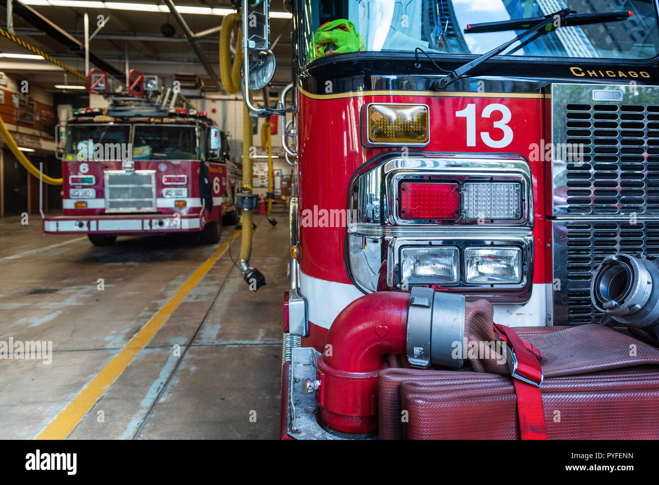 American fire station interior hi-res stock photography and images - Alamy