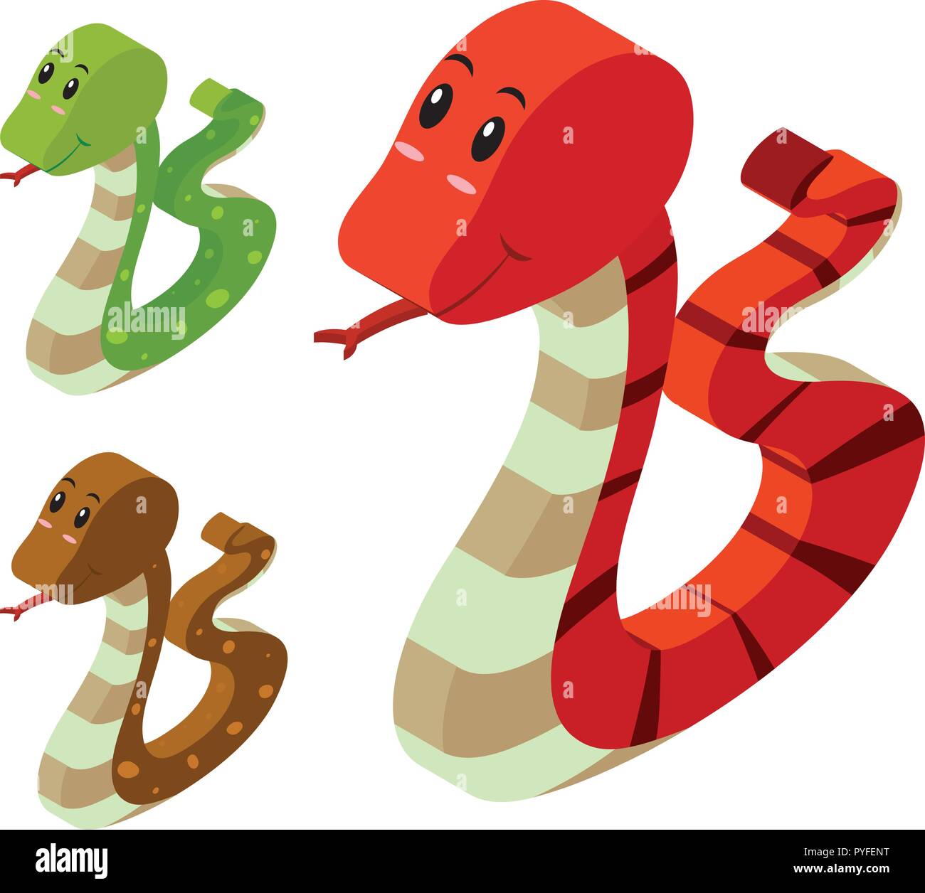Three white snakes Stock Vector Images - Alamy