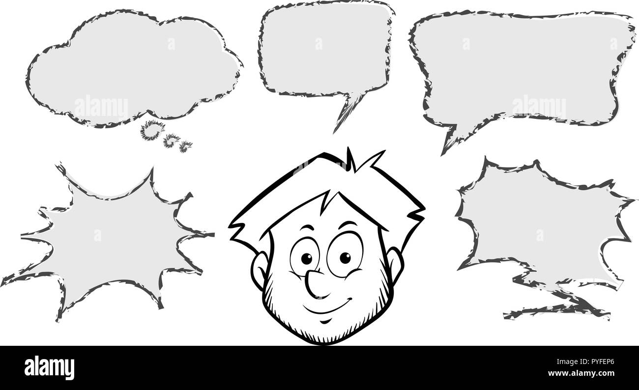 Man with different speech bubbles illustration Stock Vector Image & Art ...