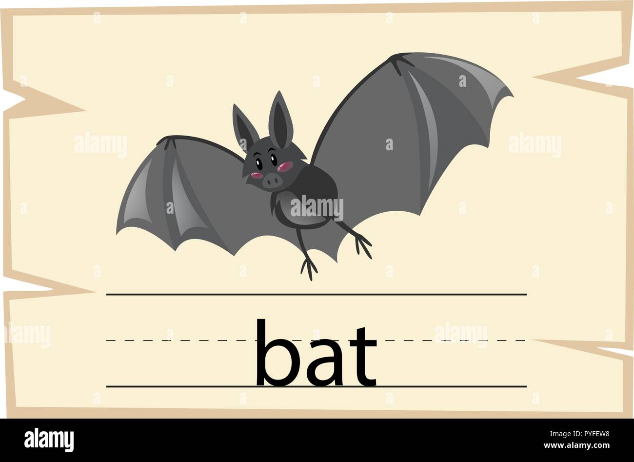 Wordcard template for word bat illustration Stock Vector Image & Art ...