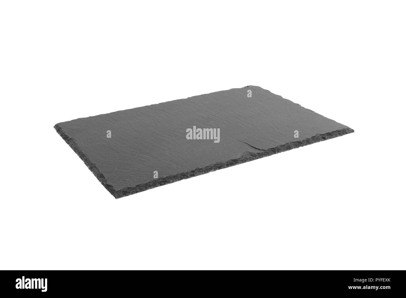 Rectangular black textured slate board, isolated on white background ...