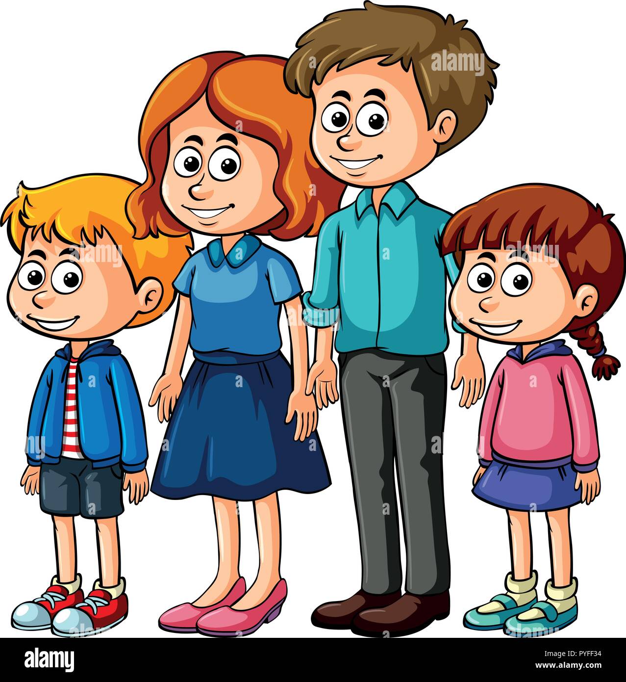 Family with parents and kids illustration Stock Vector Image & Art - Alamy