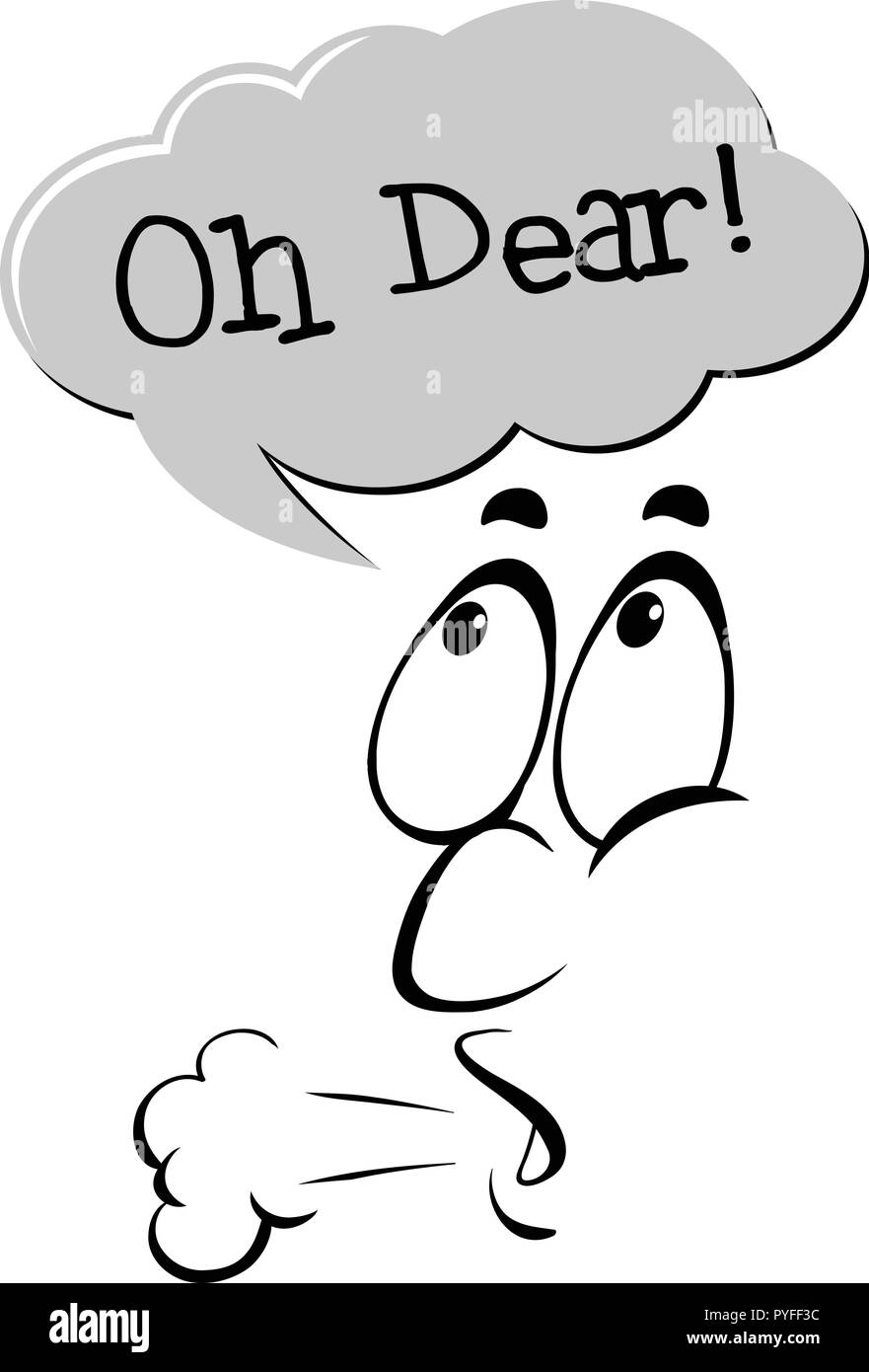 Facial expression with word oh dear illustration Stock Vector Image ...