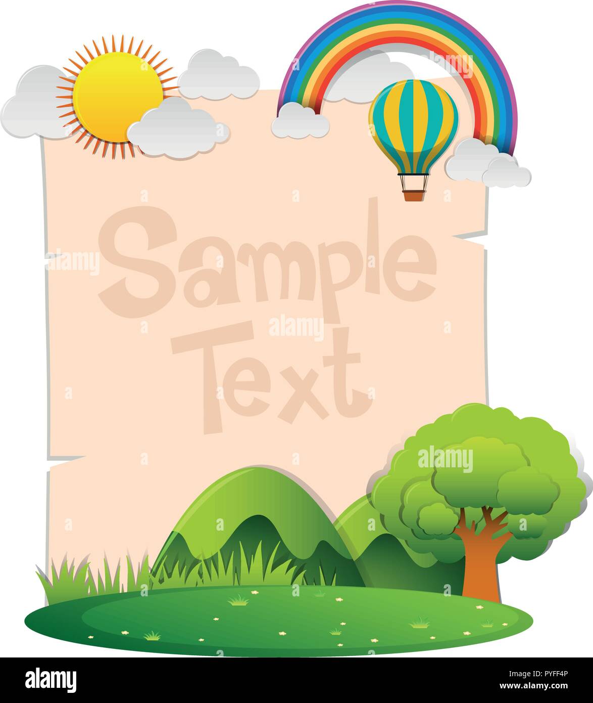 Paper template with park scene in background illustration Stock Vector ...