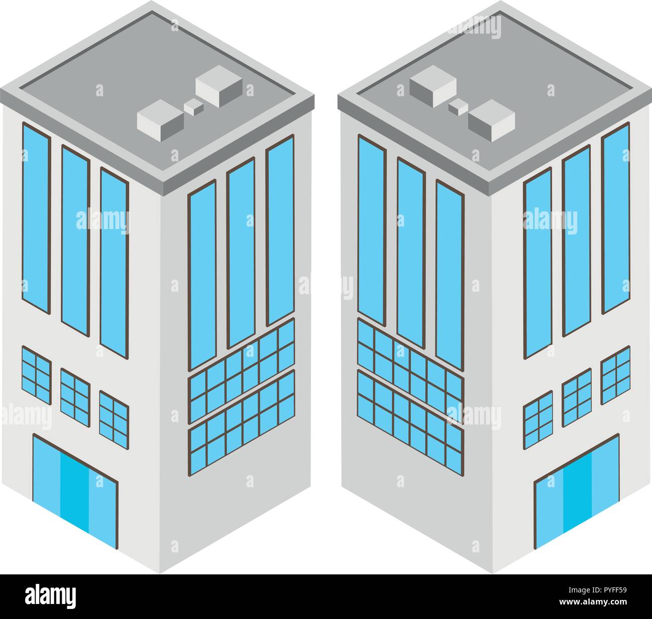 3D design for white building with many windows illustration Stock ...