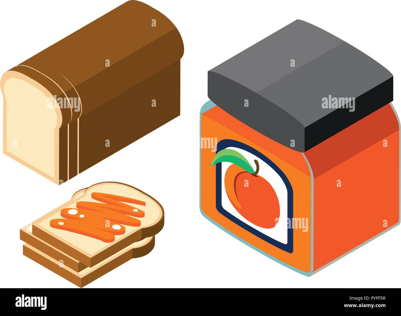 3D design for bread and jam illustration Stock Vector Image & Art - Alamy