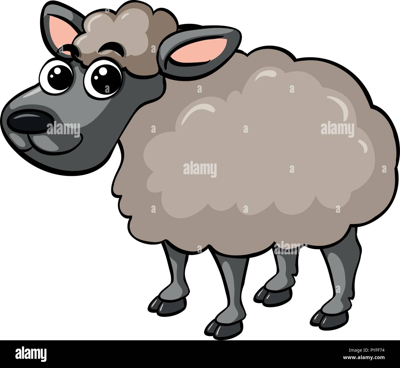 Sheep with happy face illustration Stock Vector Image & Art - Alamy