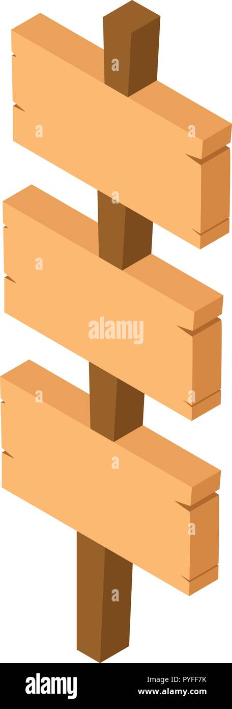 Three wooden signs on one pole illustration Stock Vector Image & Art ...