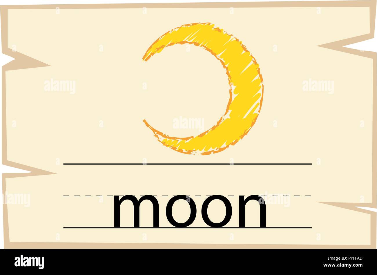 Flashcard design for word moon illustration Stock Vector Image & Art ...