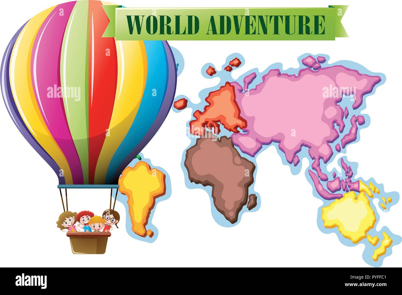 Child balloon world map hi-res stock photography and images - Alamy