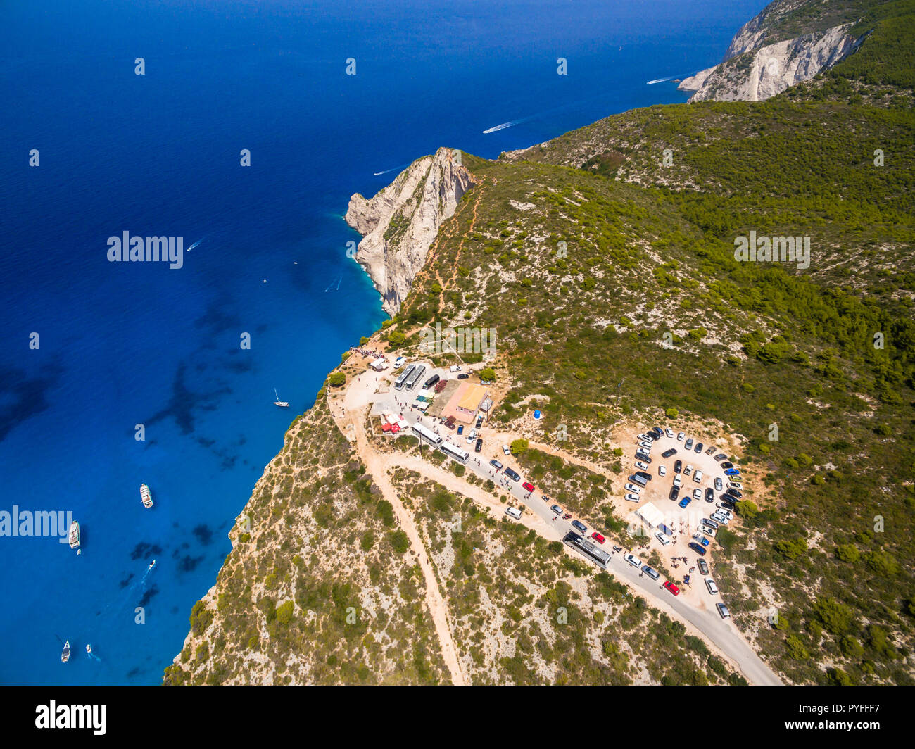 Aerial view of Navagio beach Shipwreck view in Zakynthos (Zante) island ...