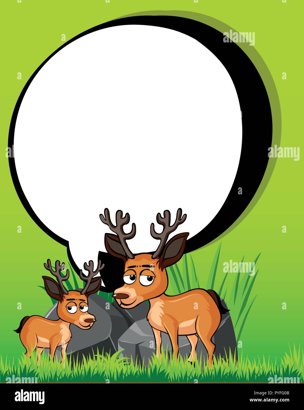Border template with two deers illustration Stock Vector Image & Art ...