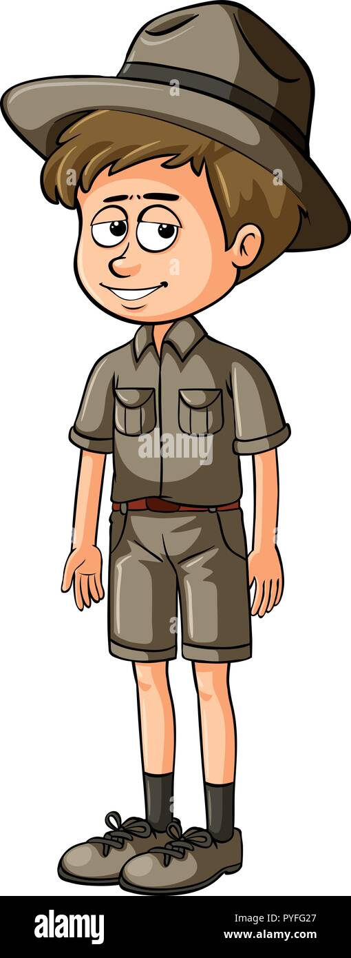 Man in safari outfit with sad look illustration Stock Vector Image ...