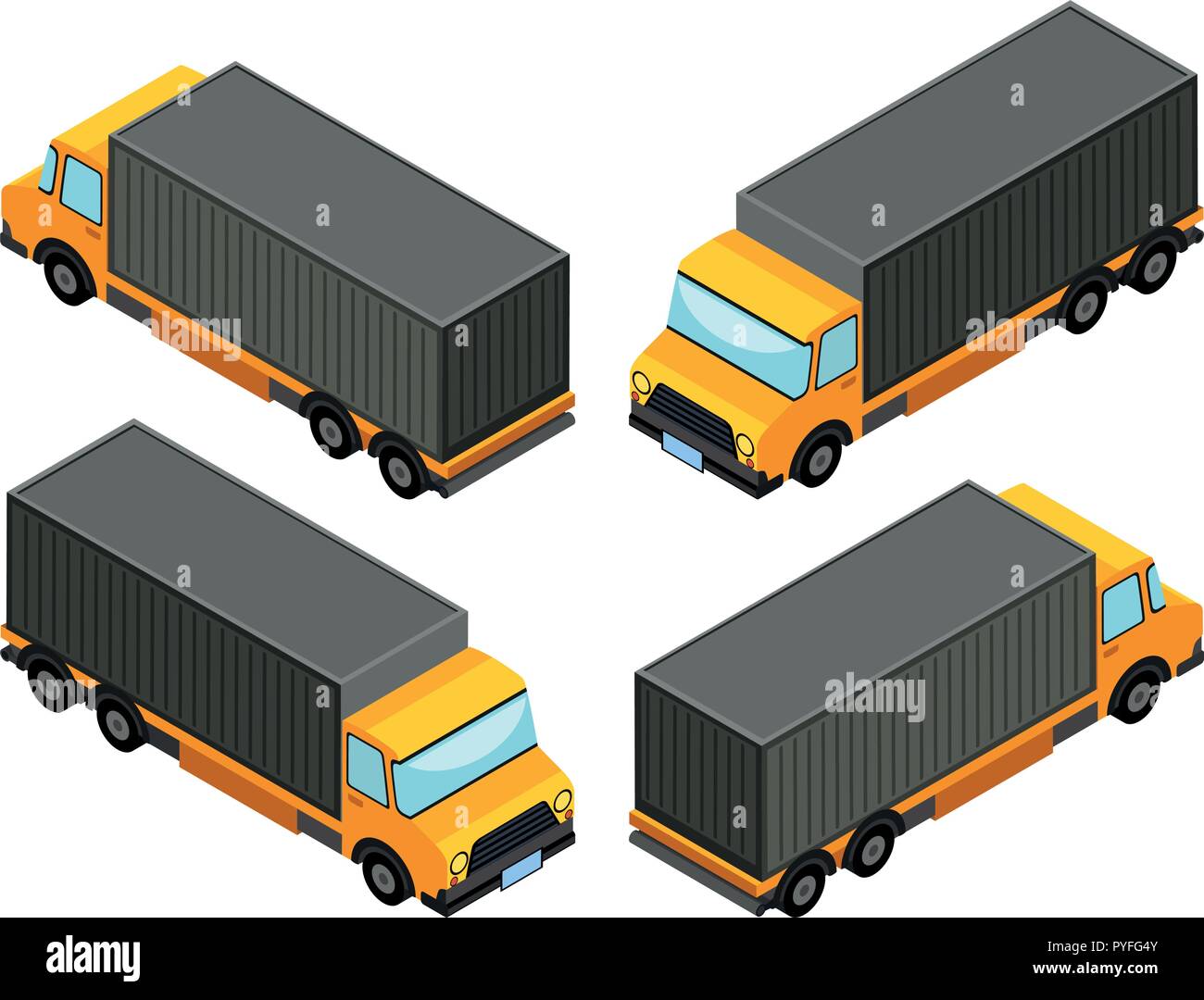 3D design for yellow lorry truck illustration Stock Vector Image & Art ...