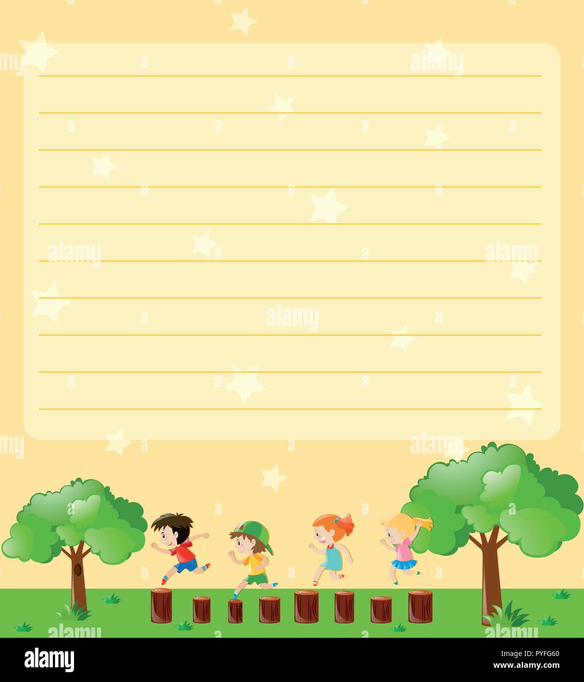 Lined Paper Template For Kids With Border