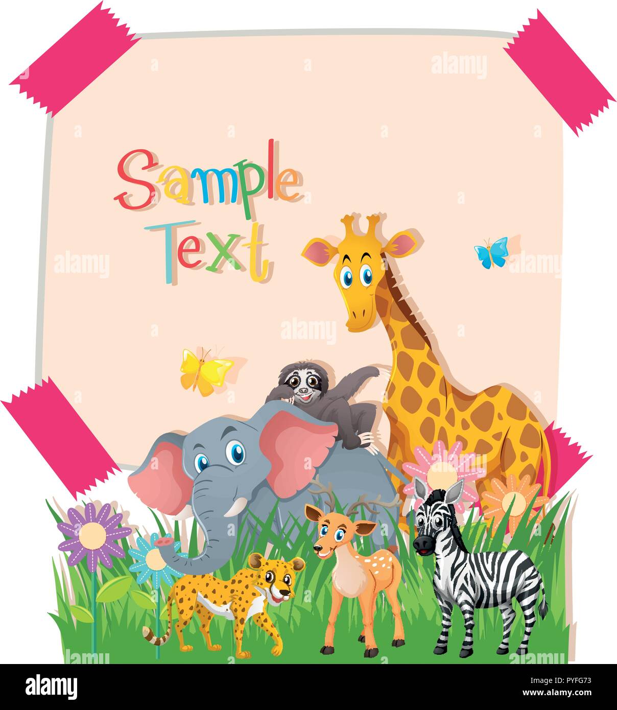 Paper template wild animals hi-res stock photography and images - Alamy