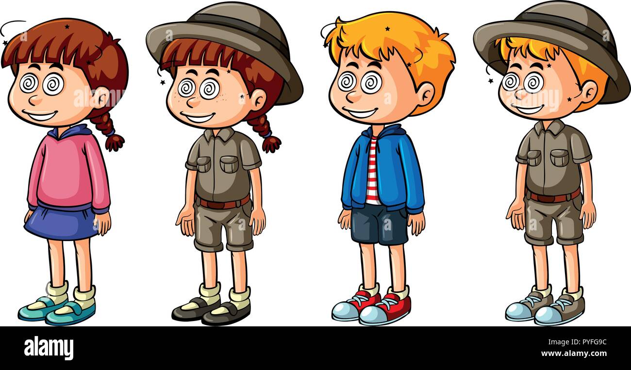 Children with dizzy faces illustration Stock Vector Image & Art - Alamy