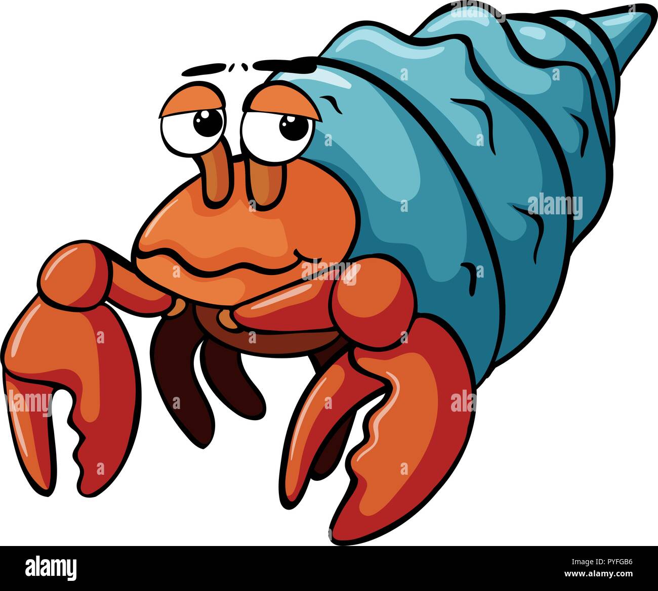 Hermit Crab On White Background Illustration Stock Vector Image And Art Alamy
