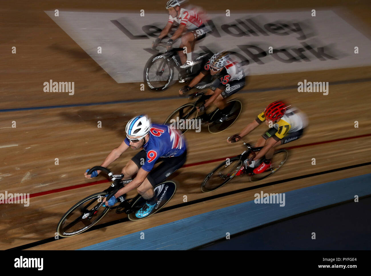 Team Great Britain's Andrew Tennant (left) in the Men's Madison Chase ...