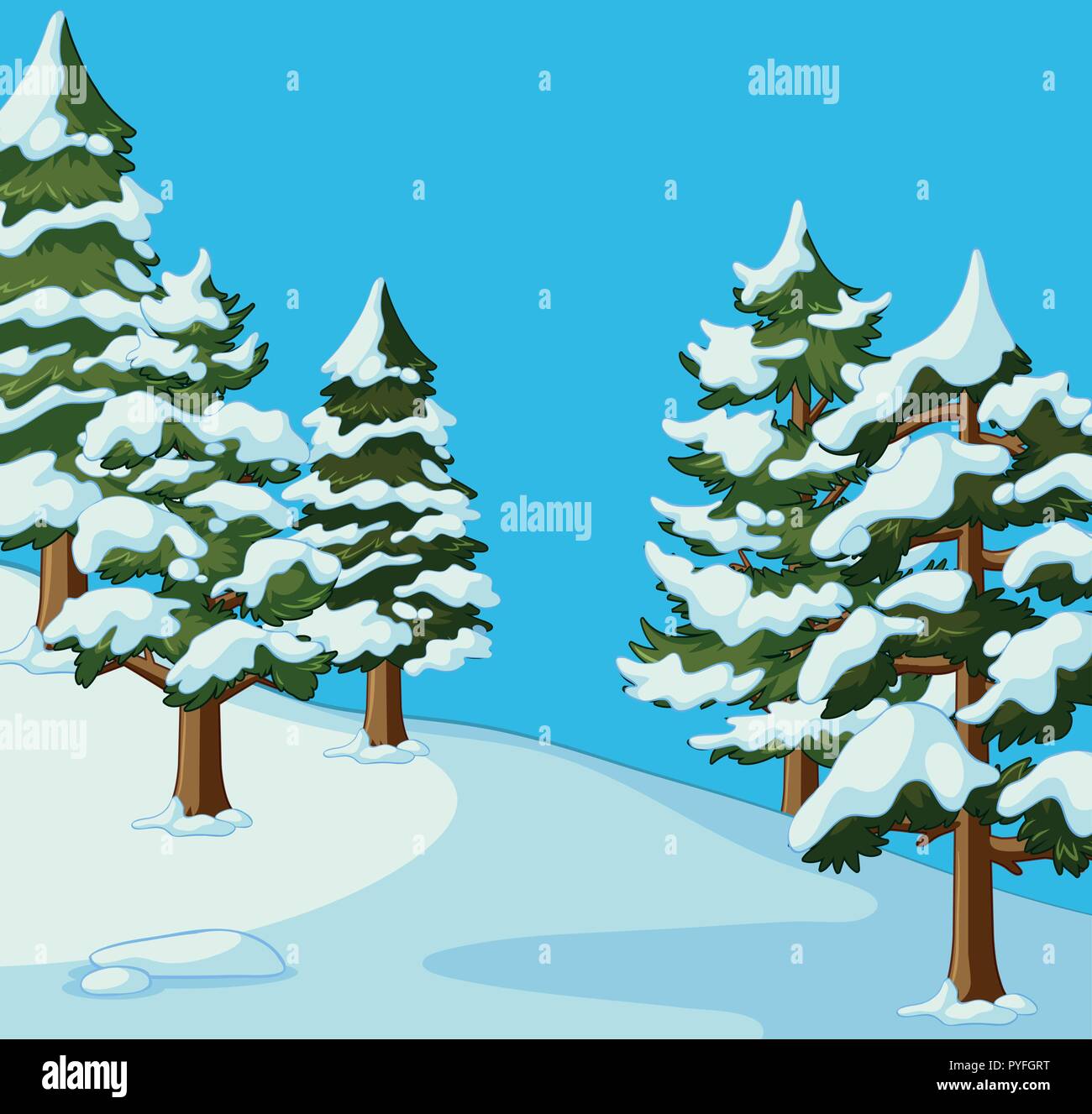 Snowy Pine Trees Clip Art