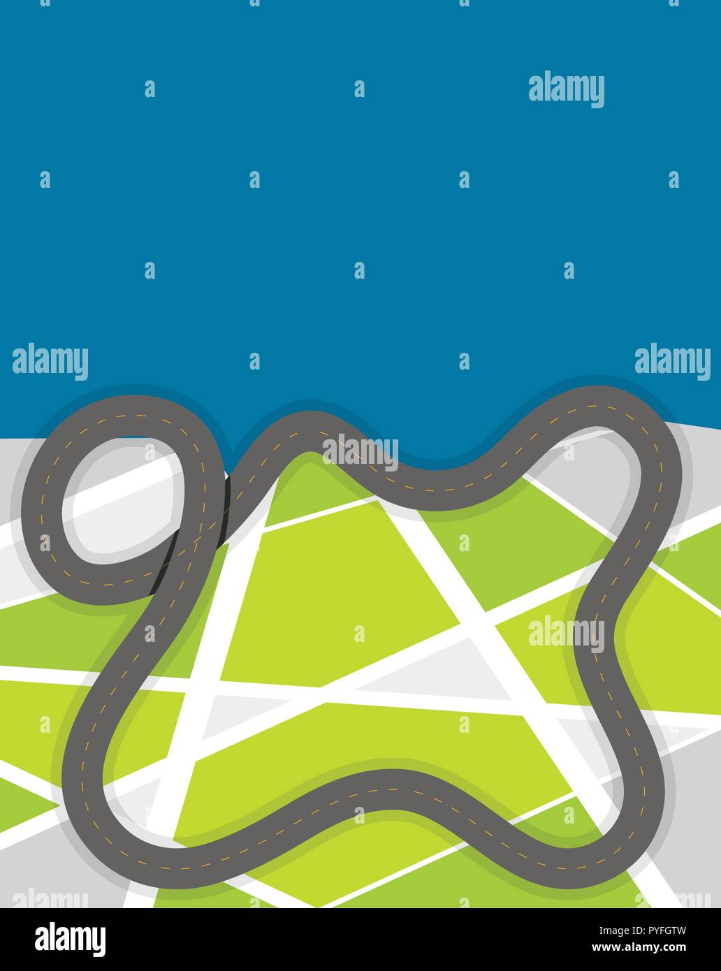 Road design on green land illustration Stock Vector Image & Art - Alamy