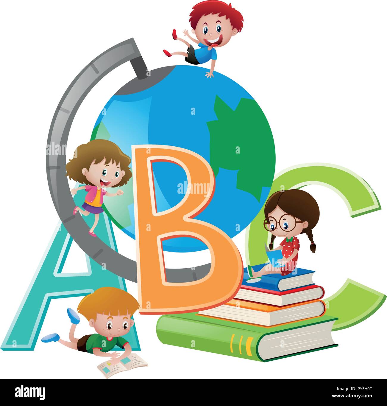 Children child world globe education Stock Vector Images - Alamy