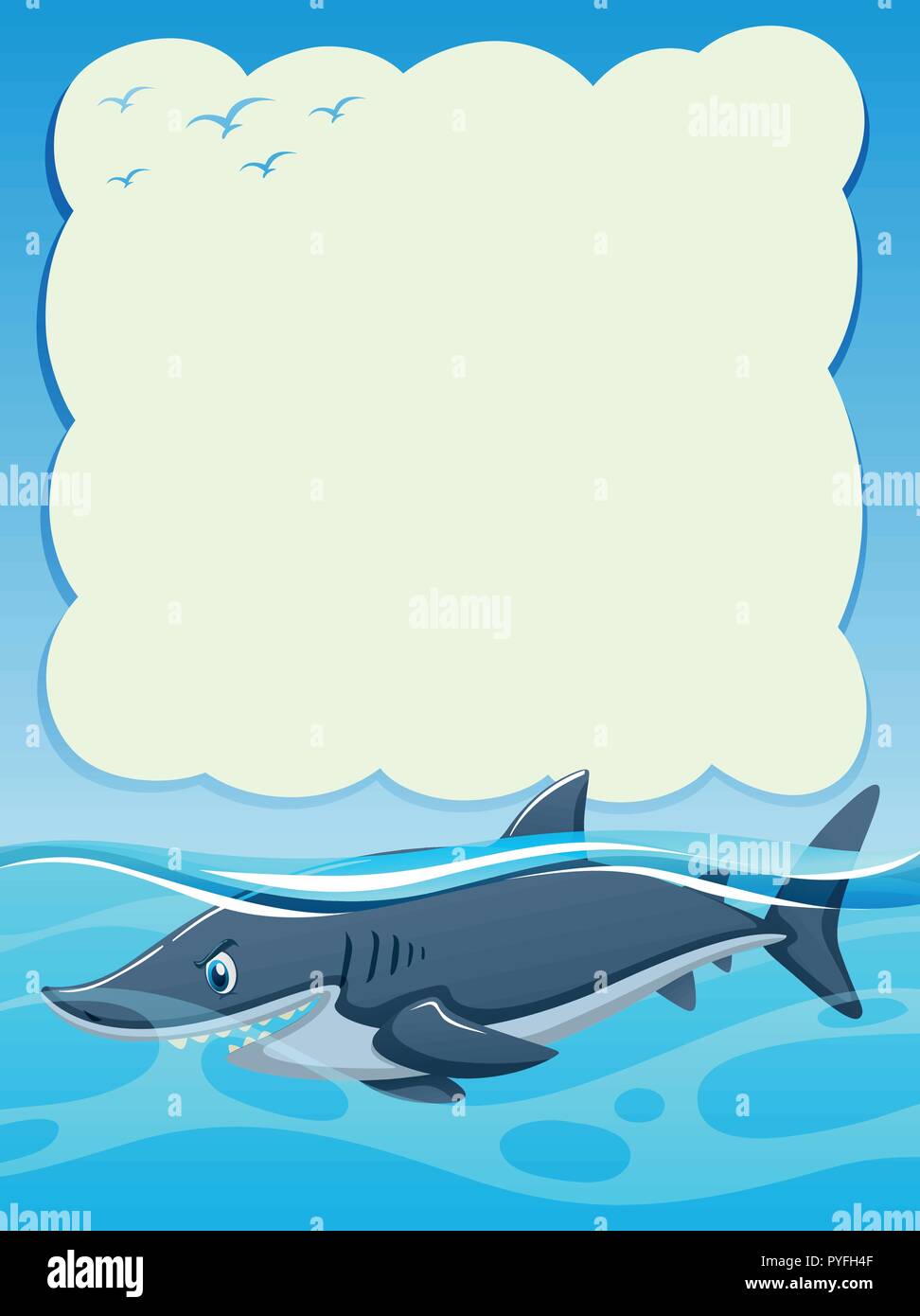 Paper background design with wild shark illustration Stock Vector Image ...
