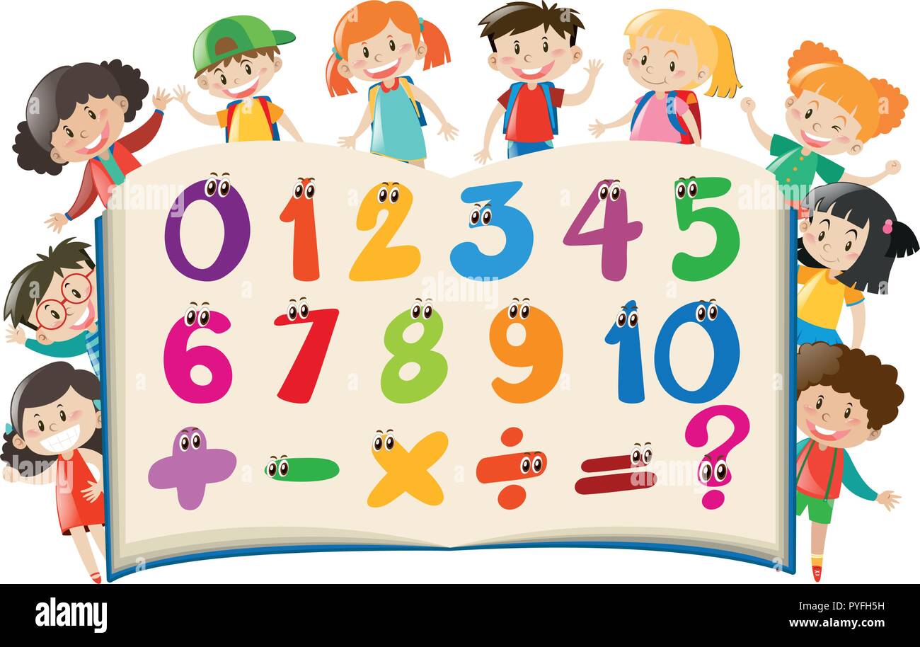 Counting numbers with happy children illustration Stock Vector Image ...