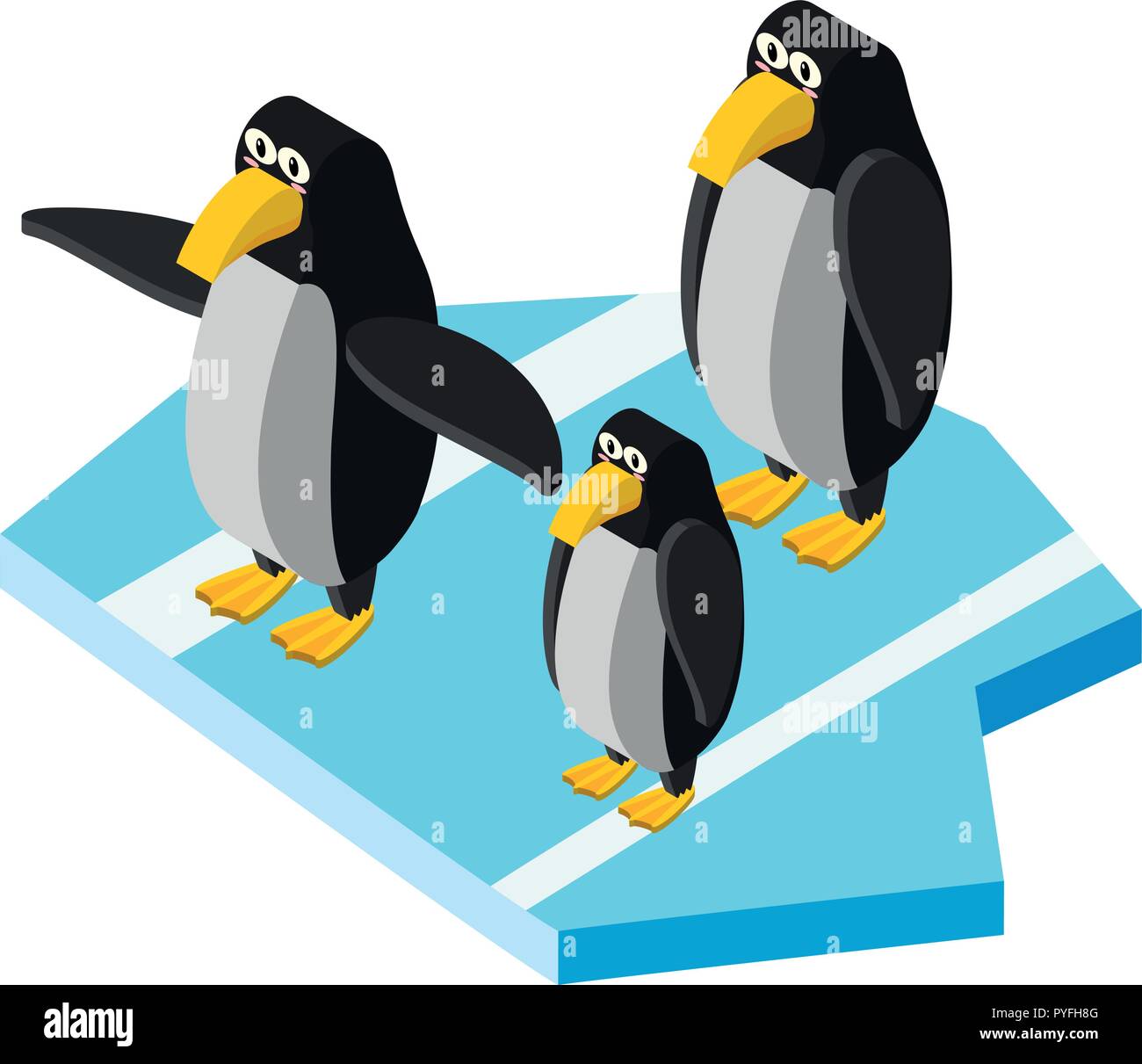 Three penguin penguins Stock Vector Images - Alamy