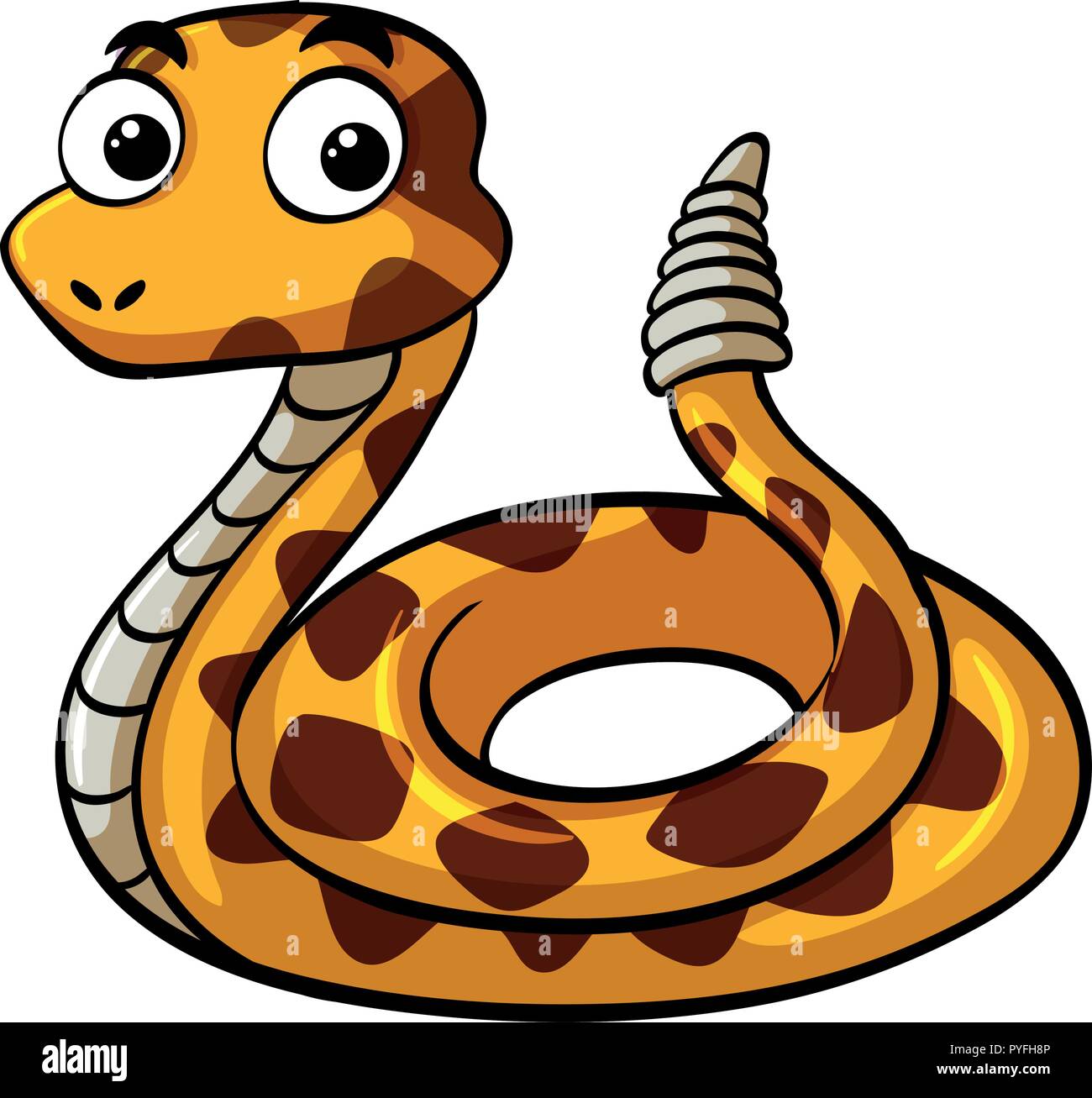 Rattle snake on white background illustration Stock Vector Image & Art ...