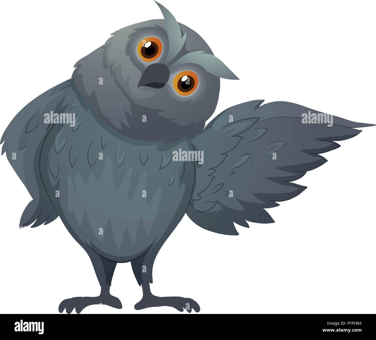 Owl with gray feather illustration Stock Vector Image & Art - Alamy