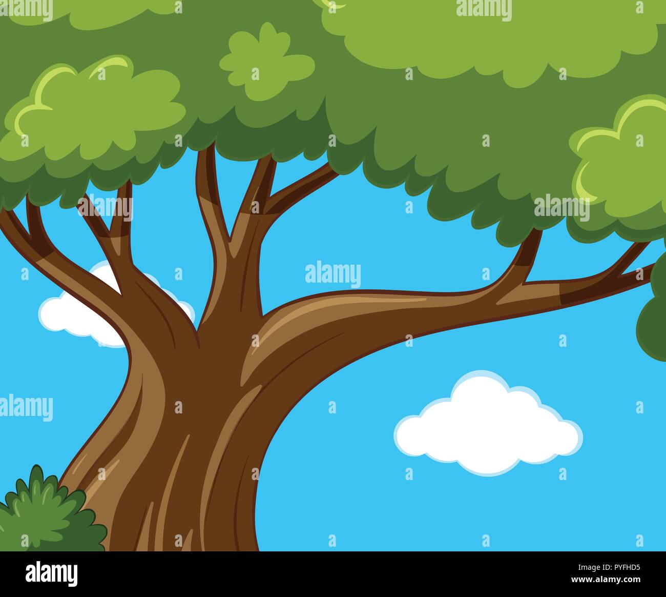 Green tree and blue sky illustration Stock Vector Image & Art - Alamy