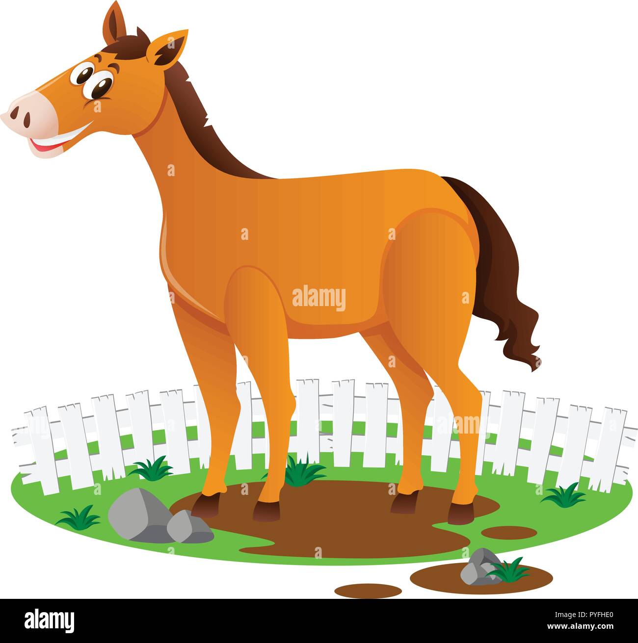 Brown horse standing Stock Vector Images - Alamy