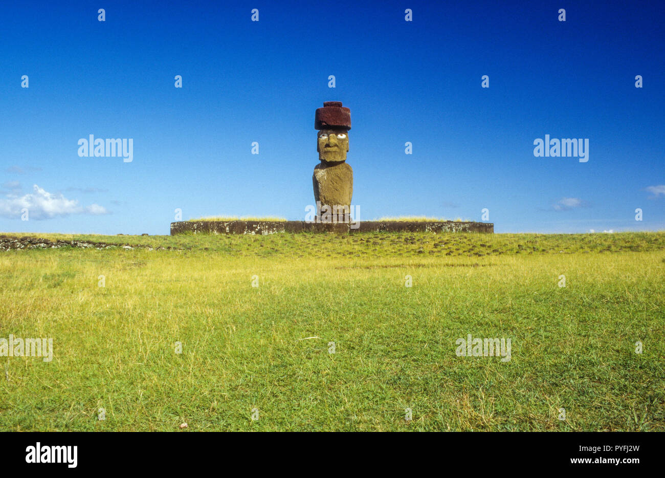 A single Moai statue on Easter Island Stock Photo - Alamy