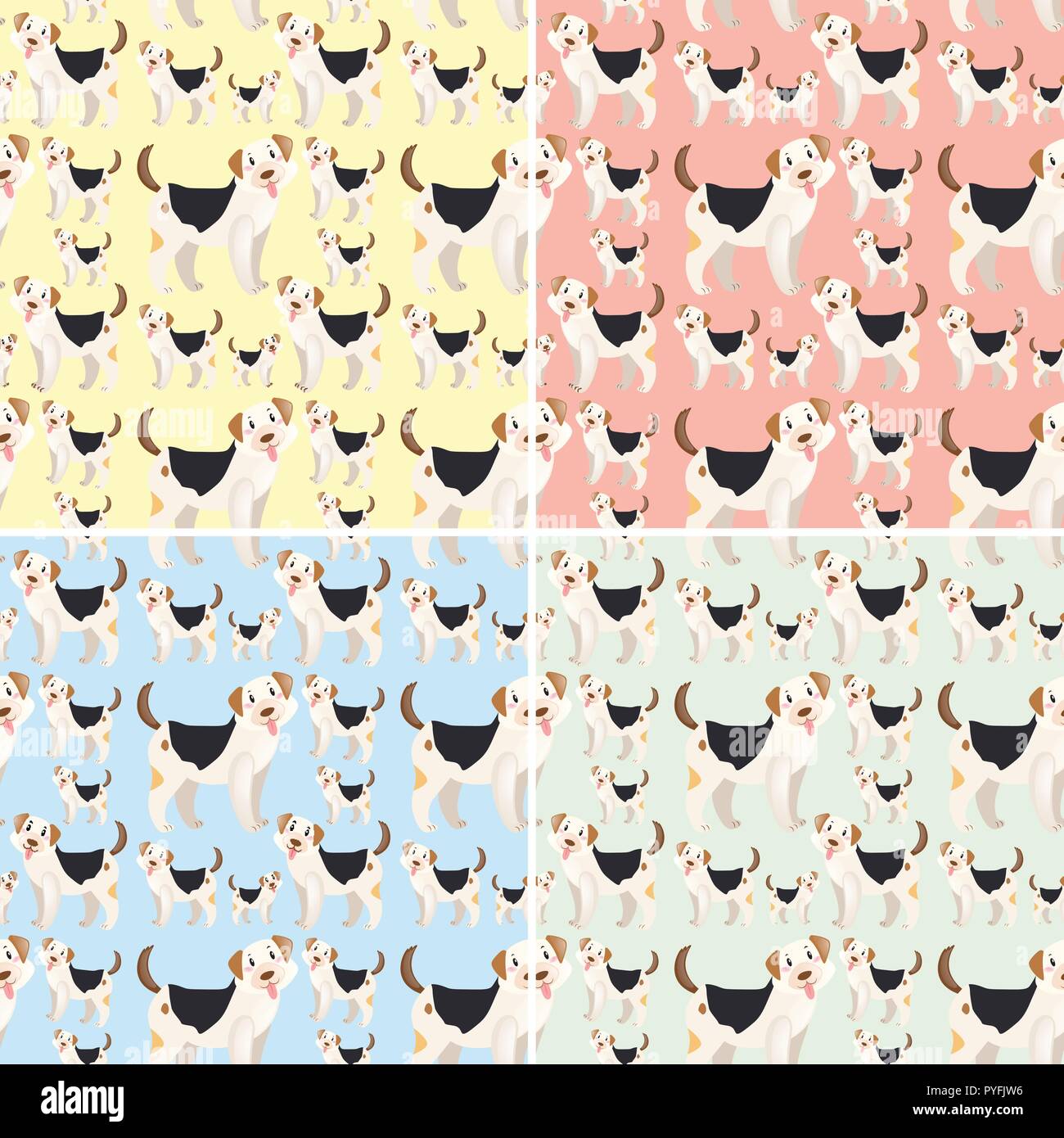 Seamless background with cute dogs illustration Stock Vector Image ...