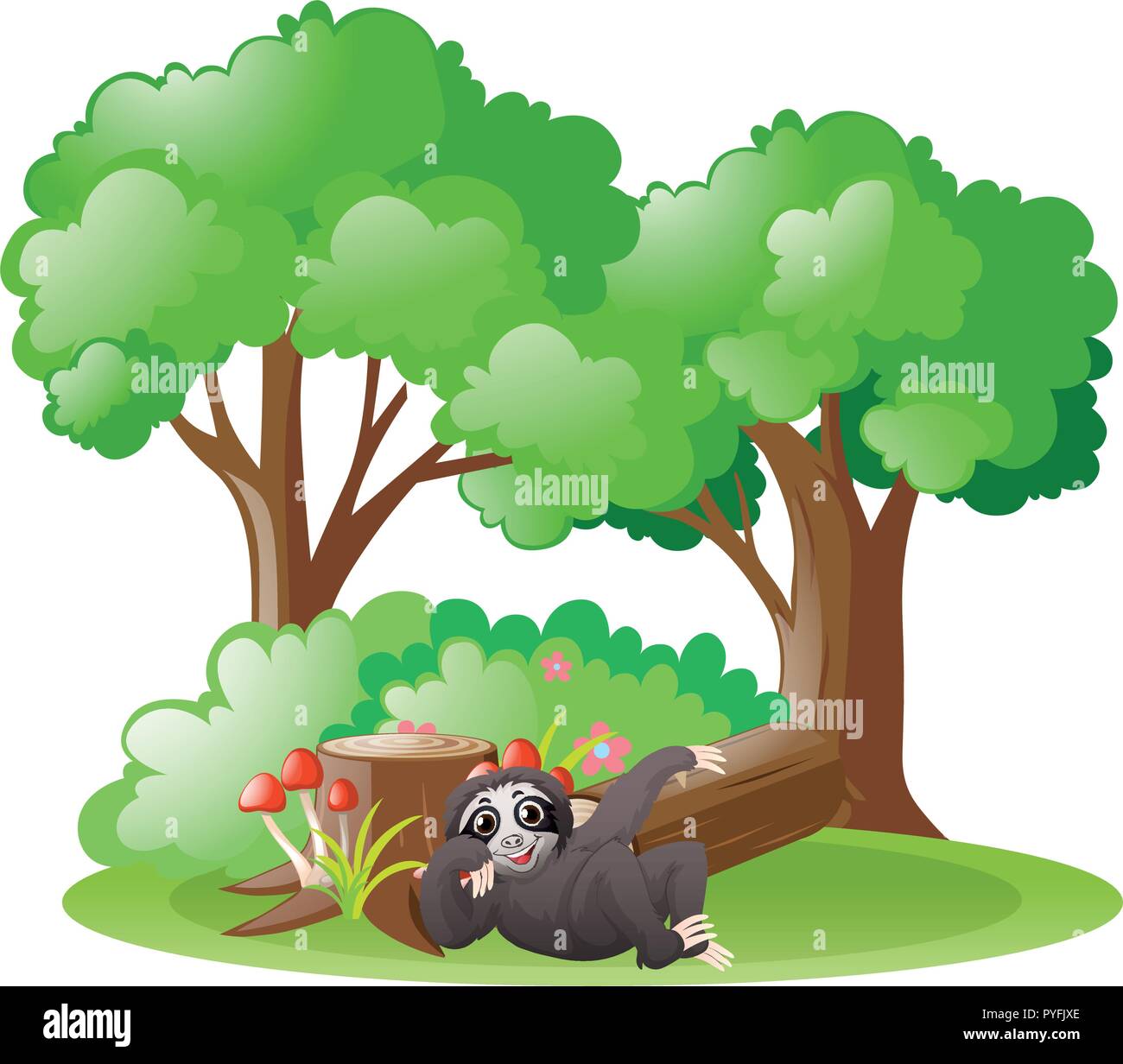 Sloth in the forest illustration Stock Vector Image & Art - Alamy
