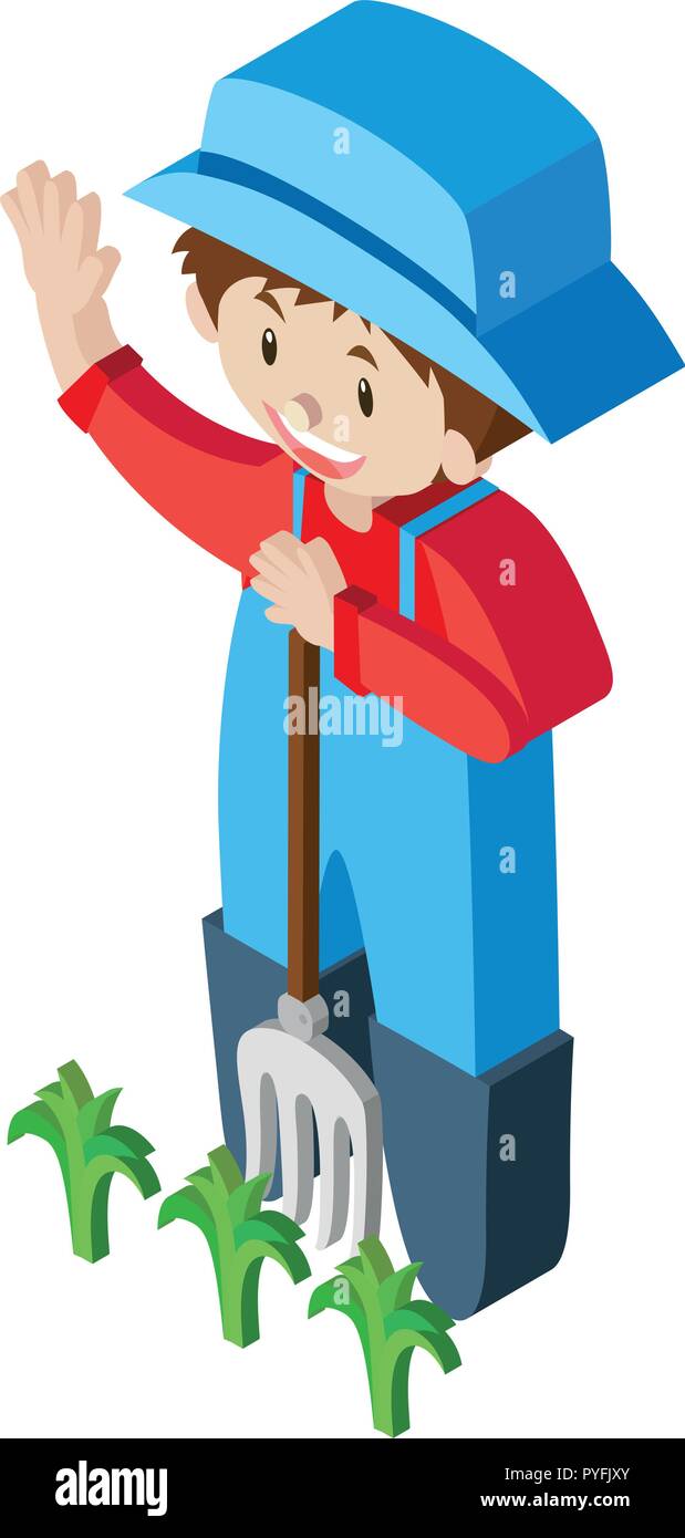 3D design for farmer and crops illustration Stock Vector Image & Art ...