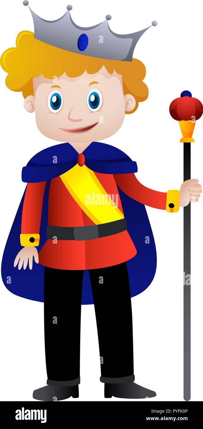 King wearing crown and cape illustration Stock Vector Image & Art - Alamy